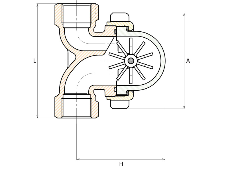 3/4" BSPP Fig 1305 Bronze Sight Flow Indicator from IBHS Ltd
