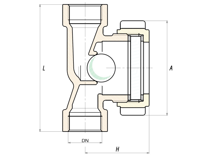 1" BSPP Fig 1304 Bronze Sight Flow Indicator from IBHS Ltd