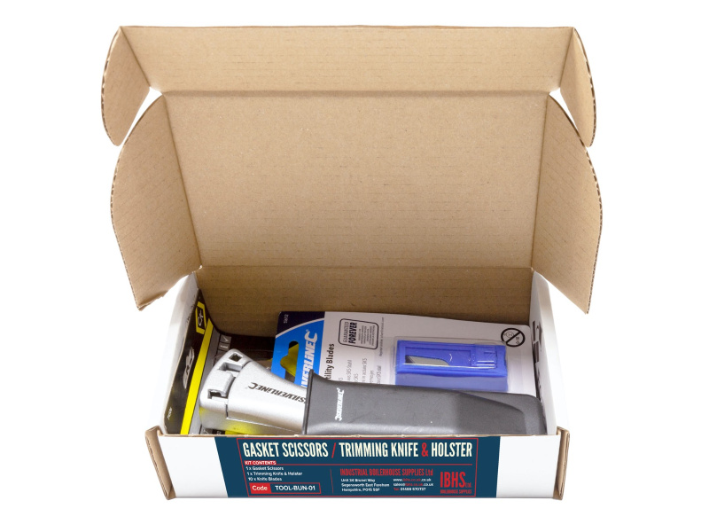 Gasket Scissors, Trimming Knife, & Holster Gasket Cutter Bundle