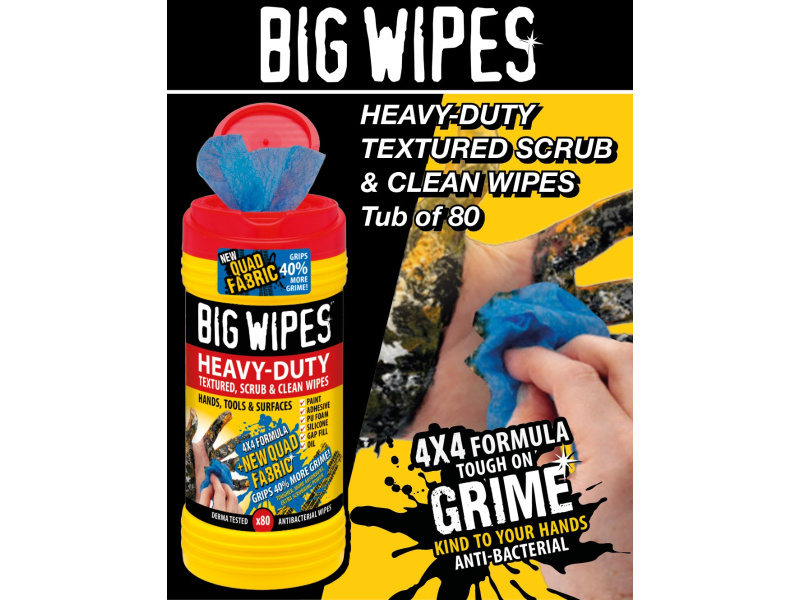 BIG WIPES Tub of 80 HD - Dual-Sided Cleaning Wipes
