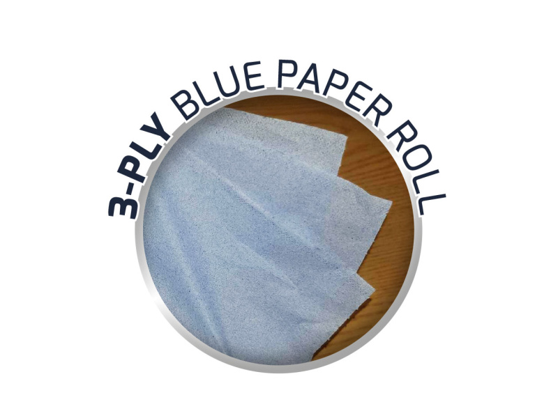 Blue Paper Towel Roll - 3 Ply - 100 Sheets from IBHS Ltd