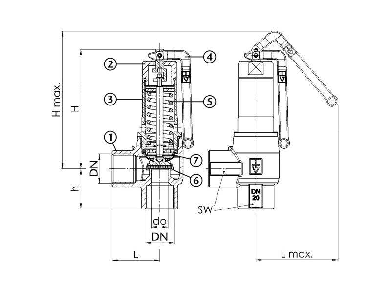 1/2" BSPP Fig 642 Gunmetal Safety Valve Pre-Set To 8 Bar from IBHS Ltd