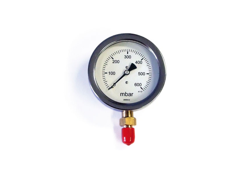 4" Dia Gas Press Gauge 0-600 mBar 3/8" BSP Bott Conn.