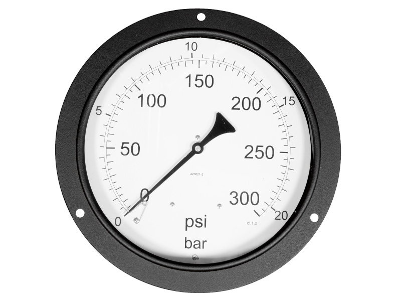 8" Front Flange Pressure Gauge 0-300psi 3/8"BSP Back Entry from IBHS Ltd