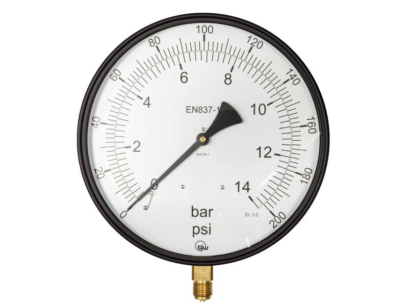 10" Dial Pressure Gauge 0-200psi/bar 1/2"BSP Bottom Conn.