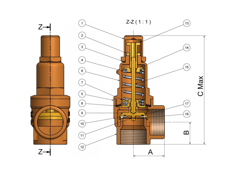 1/2" Fig 542L Nabic Safety Valve - DN15 from IBHS Ltd