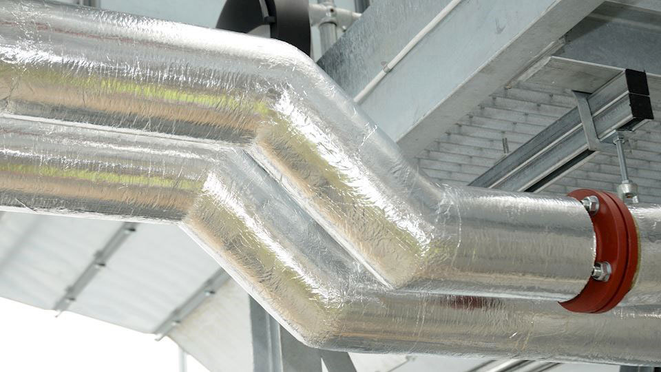 168mm ID - 30mm Thick Foil Faced Pipe Section 1.2m from IBHS Ltd
