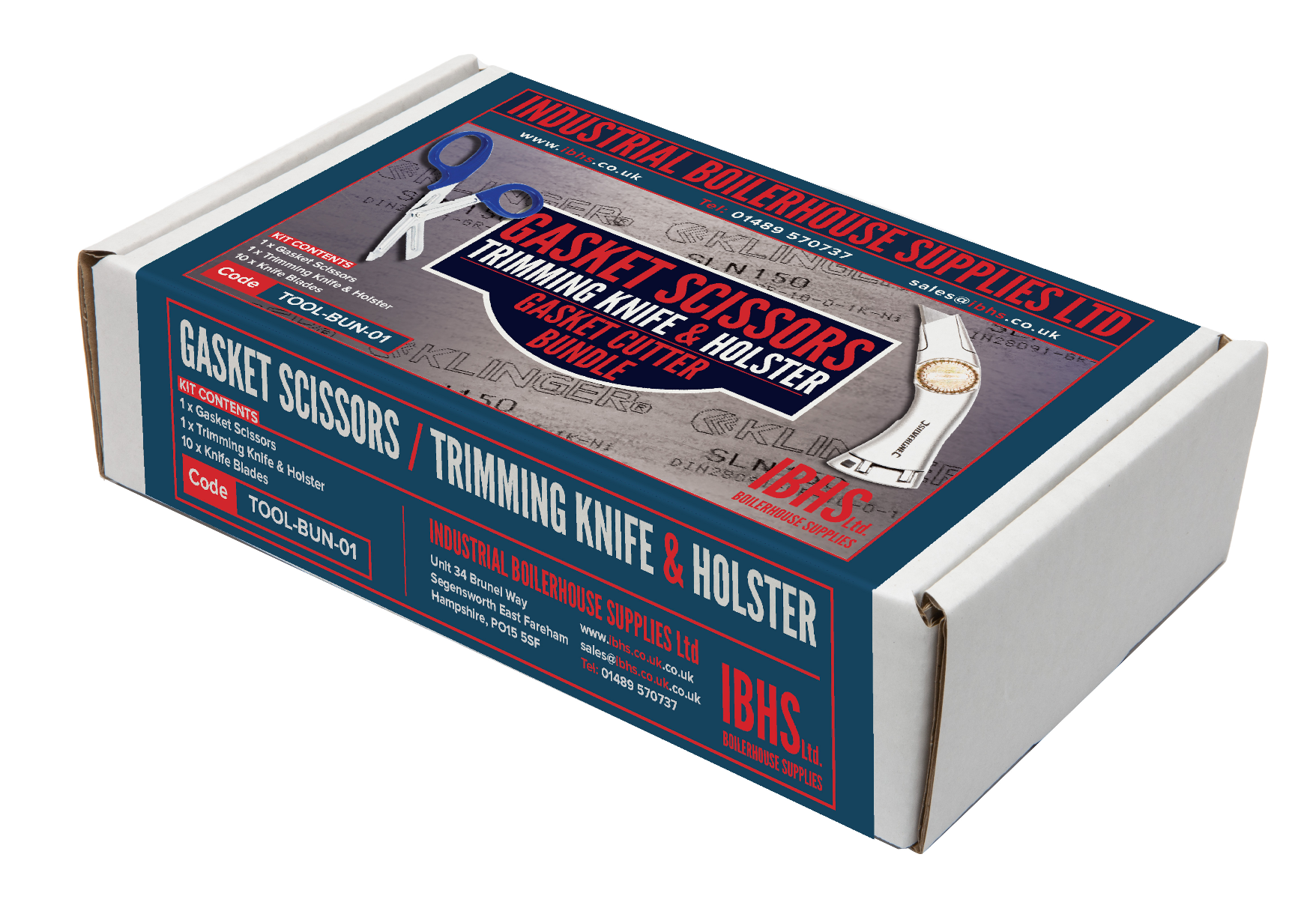 Gasket Scissors, Trimming Knife, & Holster Gasket Cutter Bundle