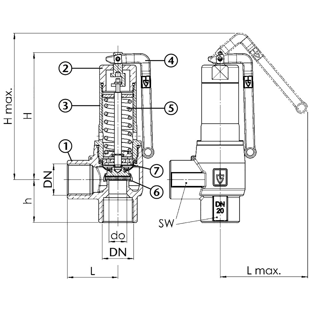 1" BSPP Fig 642 Gunmetal Safety Valve Pre-Set To 3 Bar from IBHS Ltd