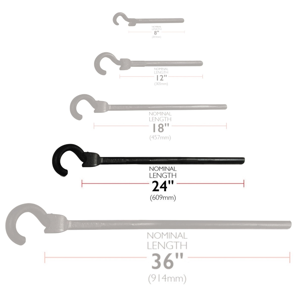 24" Drop Forged One Piece Steel Valve Wheel Key from IBHS Ltd