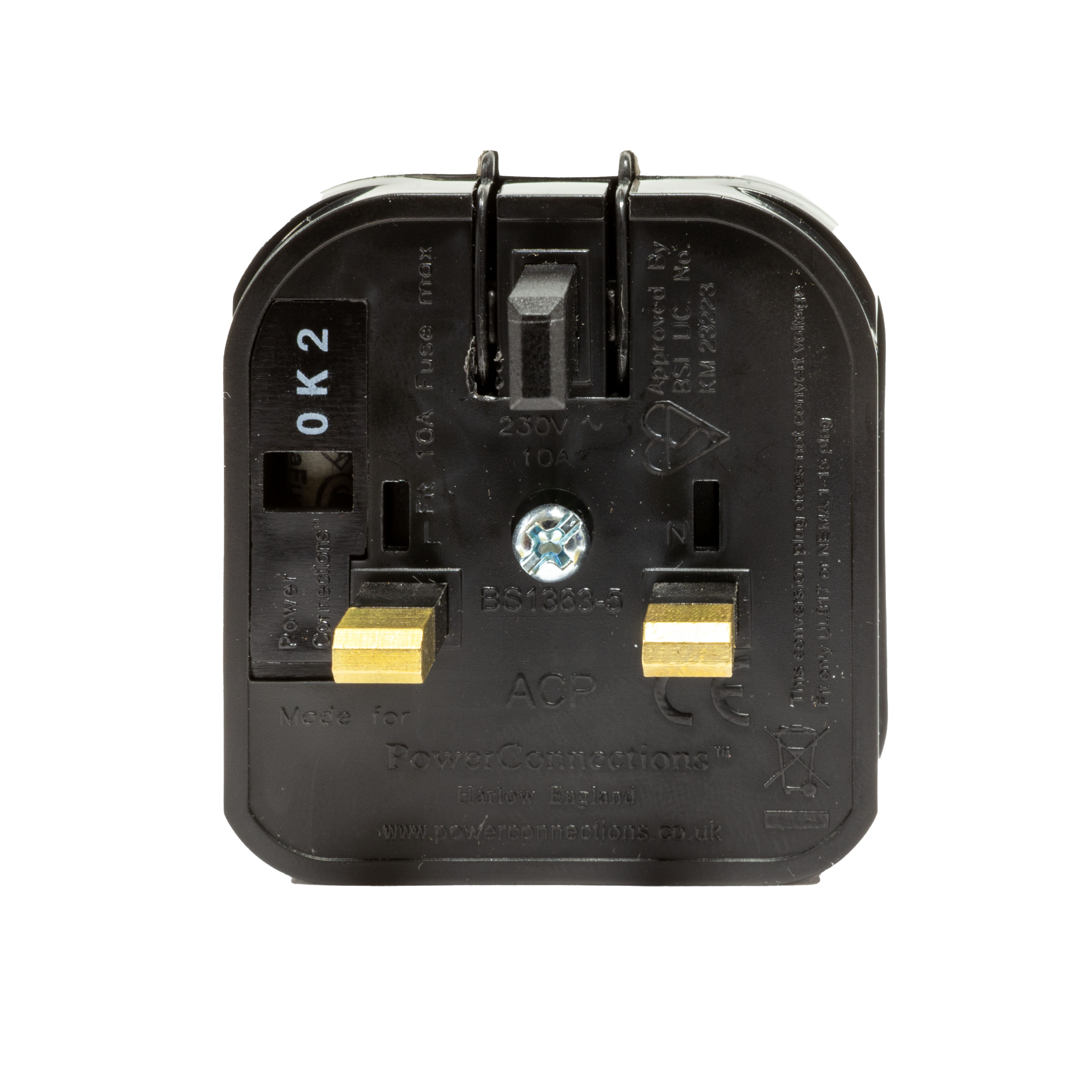Mains Adaptor USA 2pin to UK 3pin