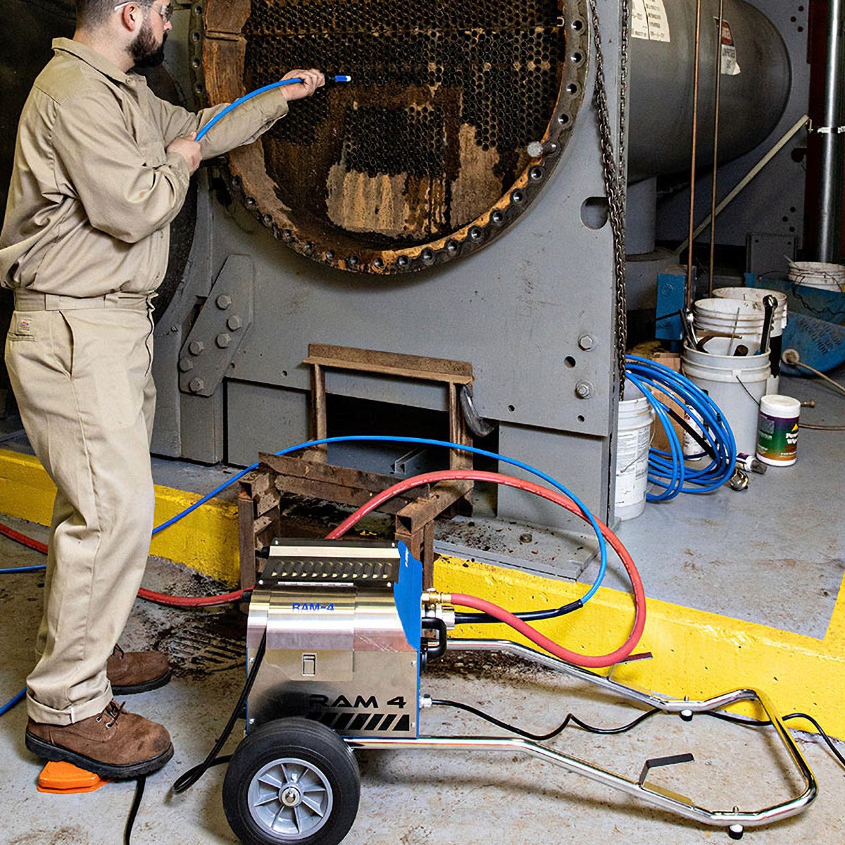 Goodway RAM-4 R Rotary Tube Cleaner 110V 60Hz c/w Trolley | IBHS Ltd